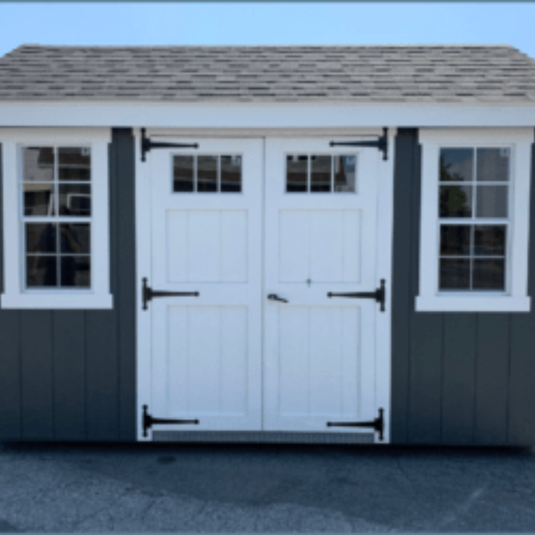 New England Shed 8×12 A-Frame SmartSide Siding Aluminum Transom Window